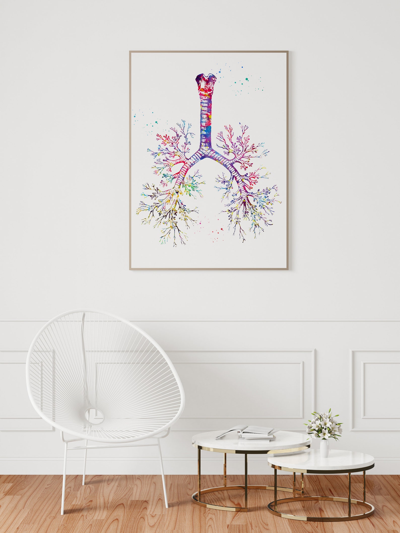 Bronchial Tree Lungs Art Anatomy Alveolar Respiratory System | Etsy