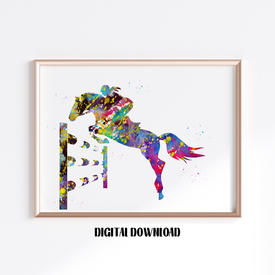Equestrian Art Show Jumping Liverpool Fence Horse Riding Sport Poster ...