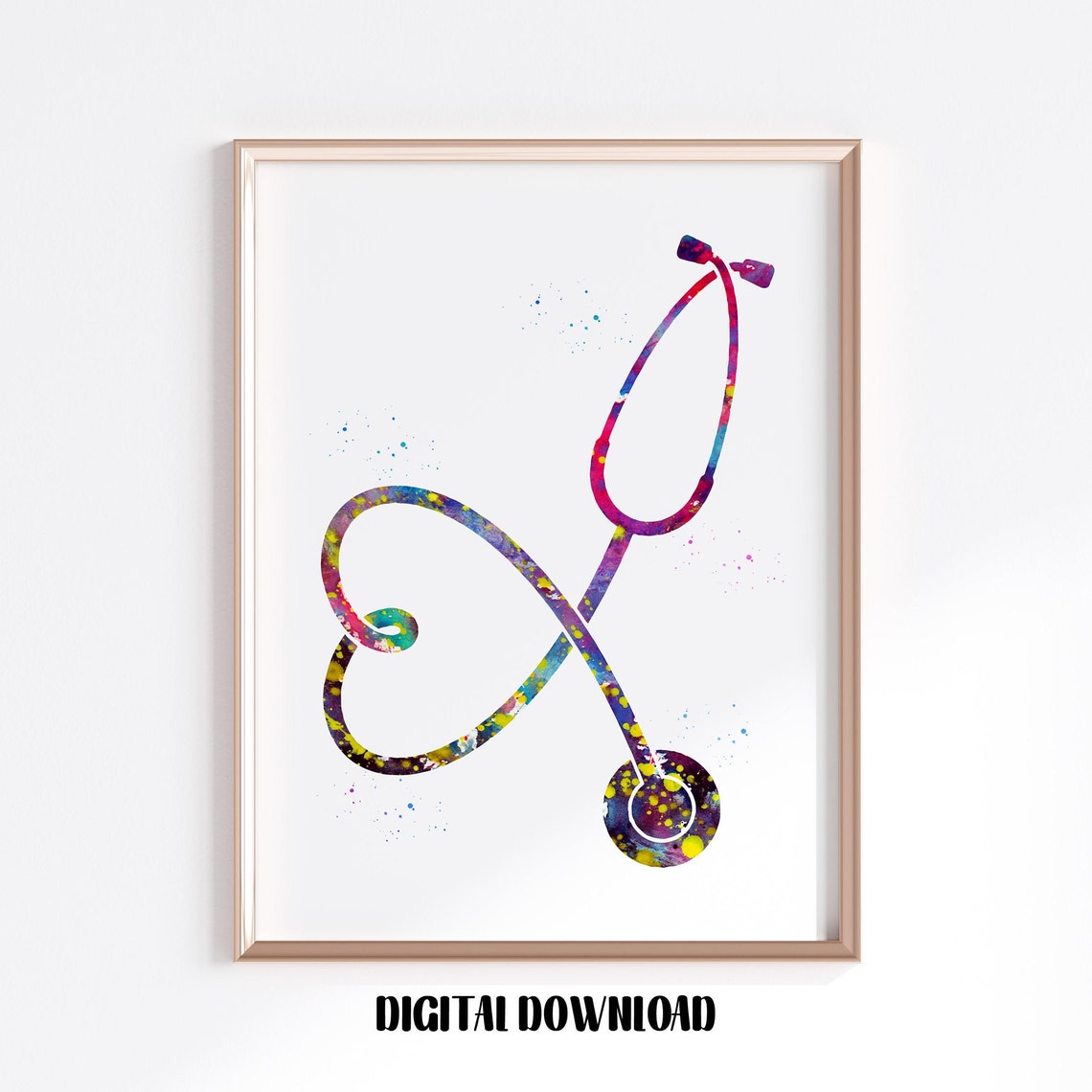 Stethoscope Anatomy Heart Shaped Stethoscope Poster Medical Science ...