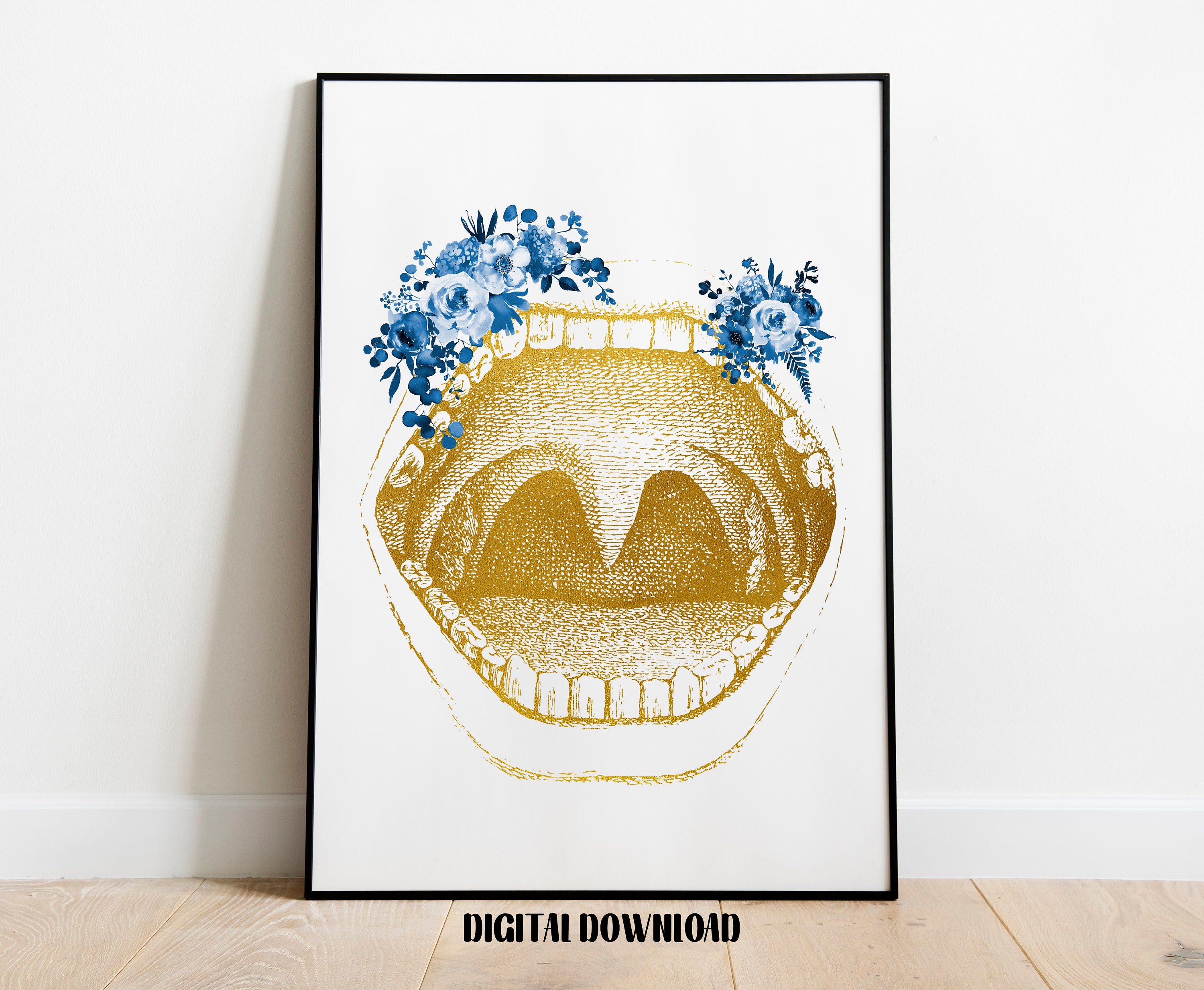 Human Mouth Anatomy Oral Cavity Poster Floral Flowers Medical - Etsy