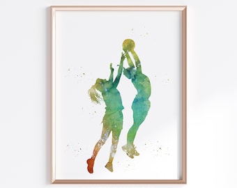 Netball Player Girls Sport Poster Team Sports Watercolor Art - Etsy