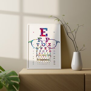 Eye Chart Diagram With Eyeglasses Biology Poster Medical - Etsy