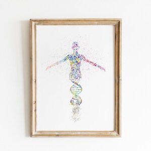 Human DNA Poster Medical Science Watercolor Digital Printable Download ...