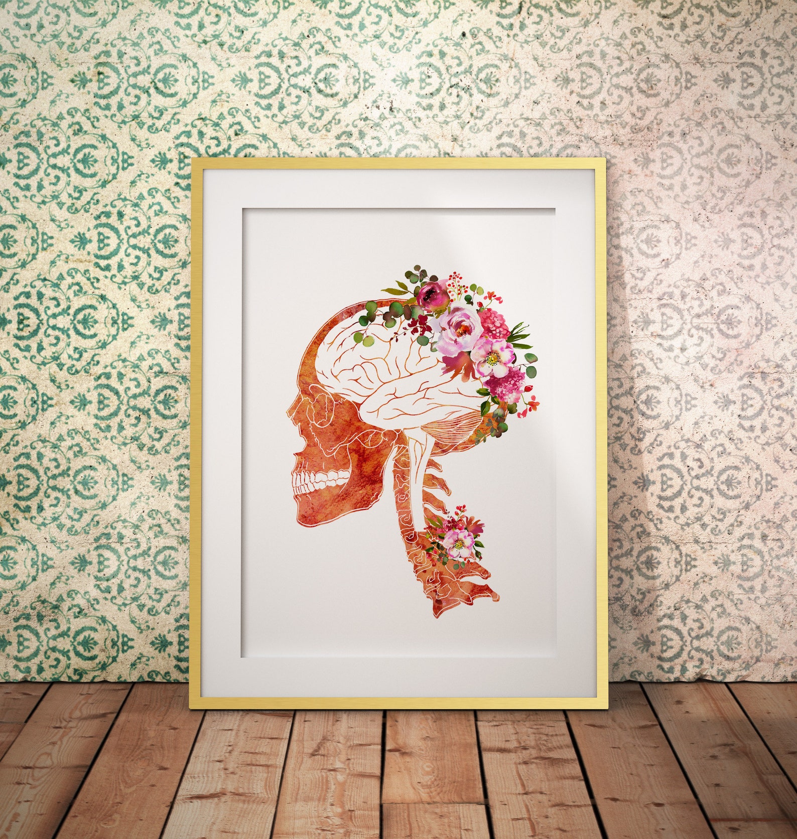 Skull and Brain Anatomy Medical Office Decor Medical Science - Etsy