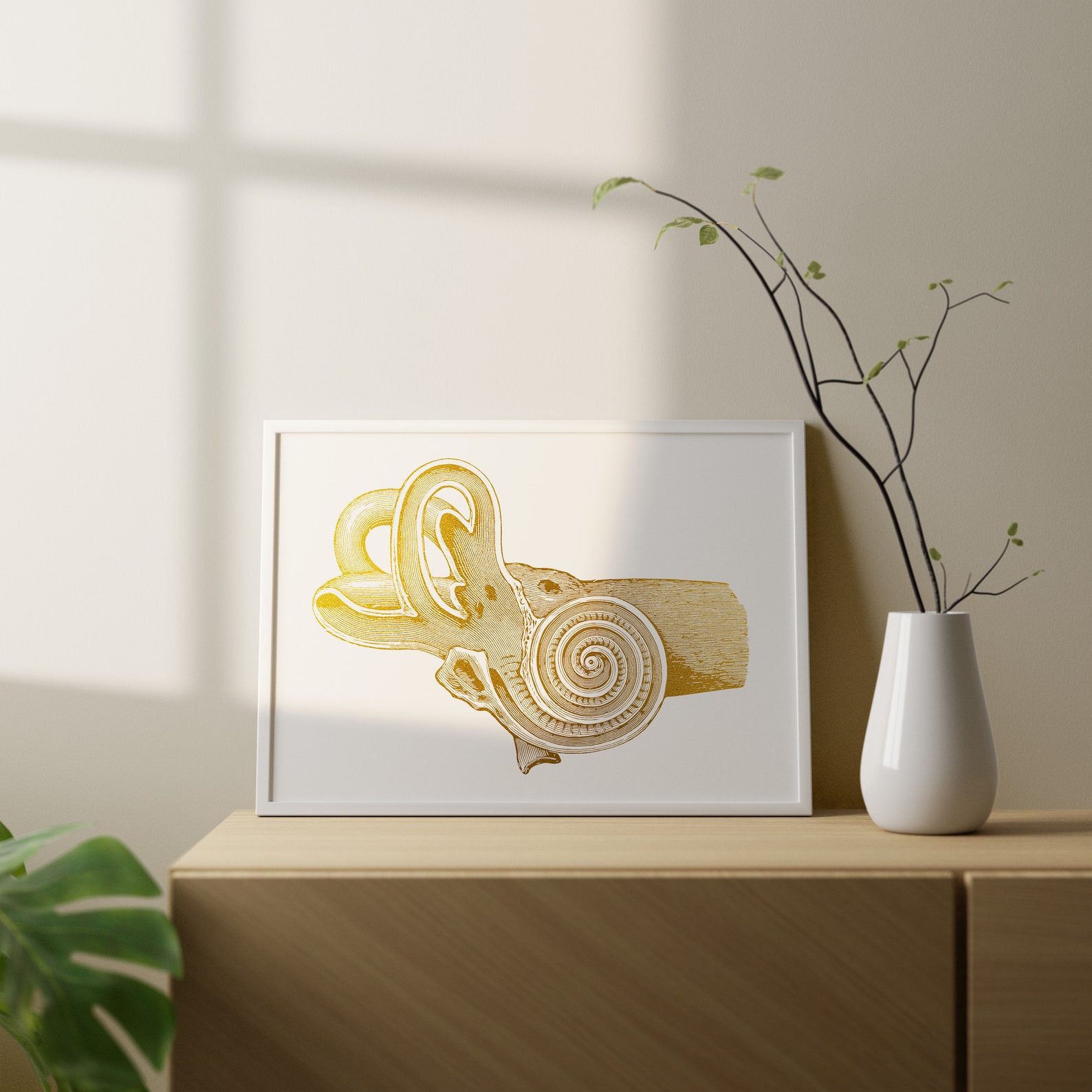 Human Ear Audiology Poster Cross Section of Ear Golden Art - Etsy