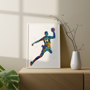 Handball Player Personalized Art Custom Name and Number Sport ...