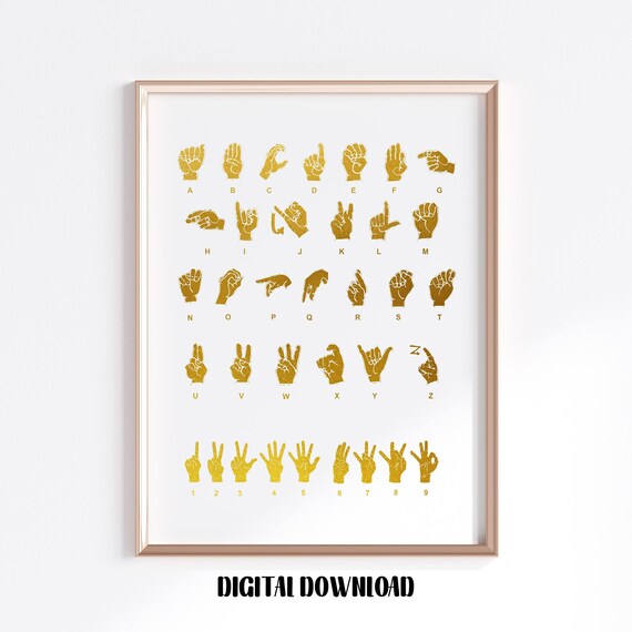 Sign Language Alphabet American Sign Language ASL Manual - Etsy