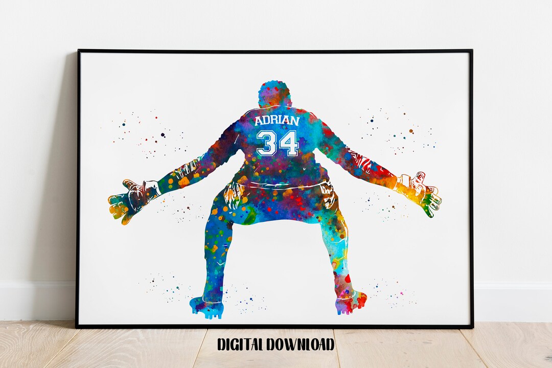 Soccer Player Goalkeeper Personalized Art Custom Name and Number ...