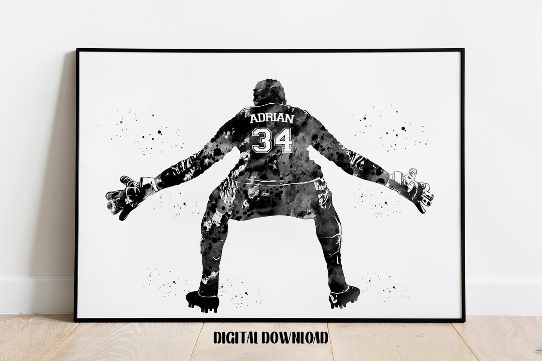 Soccer Player Goalkeeper Personalized Art Custom Name and Number ...