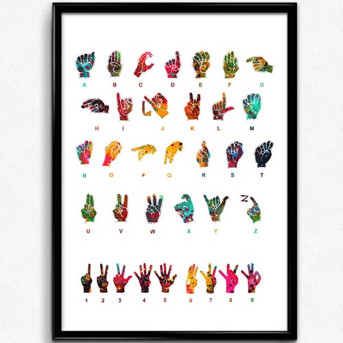 ASL Alphabet American Sign Language Printable Wall Art | Etsy