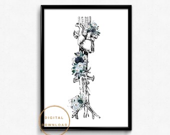 Human Heart Poster Anatomy Surgery Medical Science Watercolor | Etsy