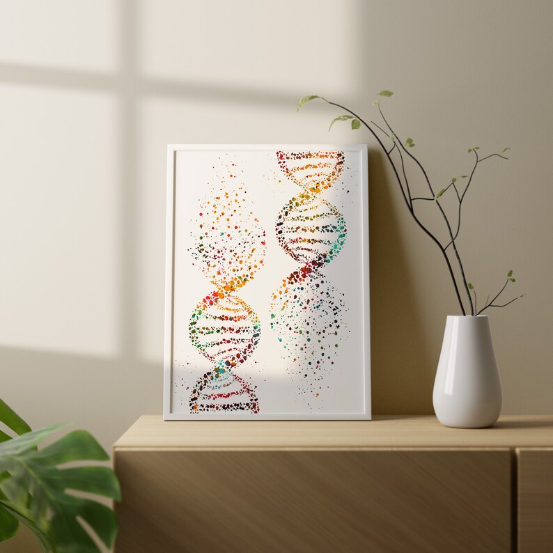 DNA Double Helix Genetic Science Abstract Biology Poster | Etsy