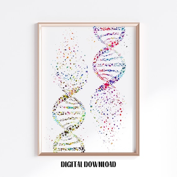 DNA Double Helix Genetic Science Abstract Biology Poster - Etsy