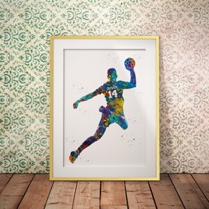Handball Player Personalized Art Custom Name and Number Sport ...