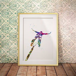 Bungee Jumping Man Sport Poster Watercolor Art Digital - Etsy