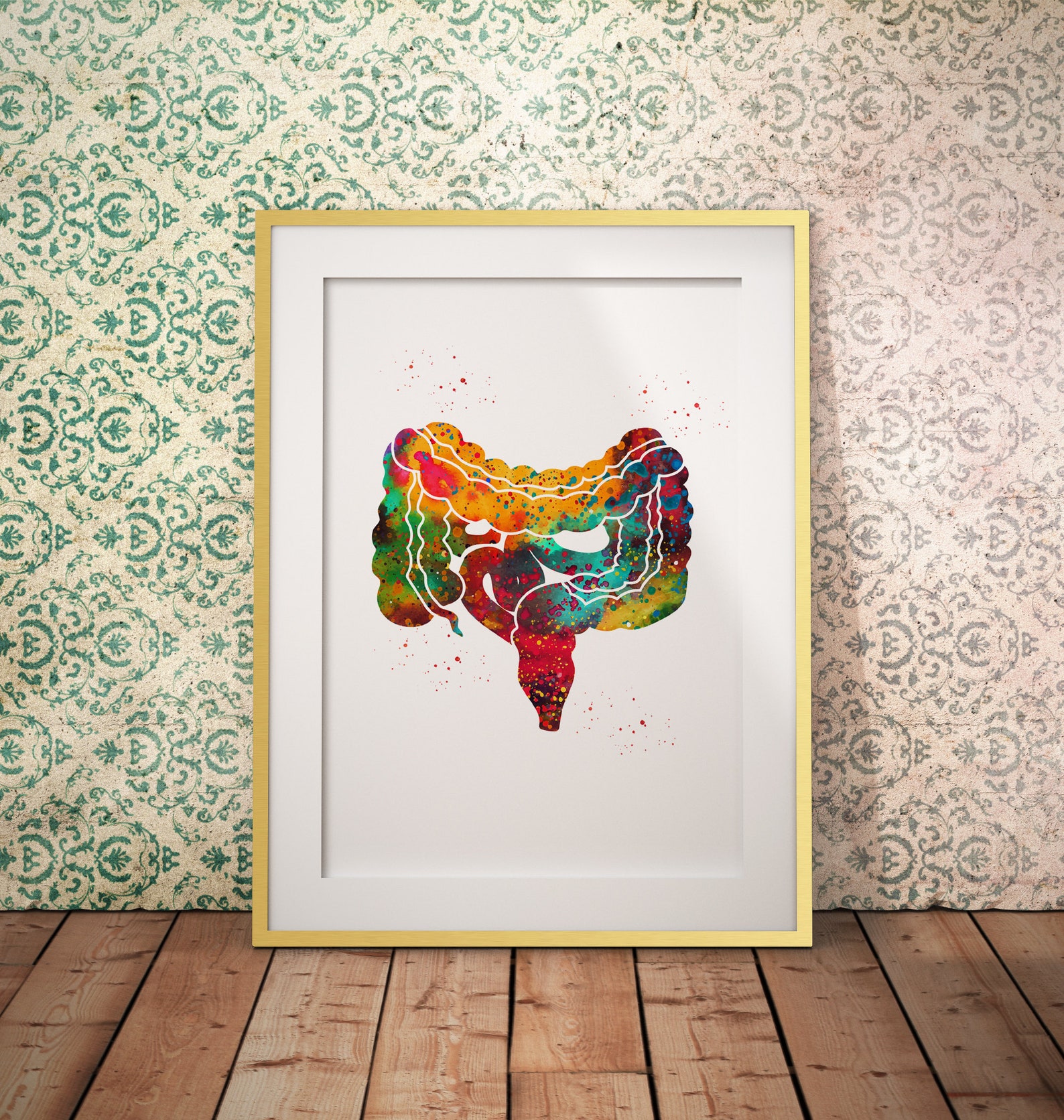 Large and Small Intestine Poster Medical Science Watercolor - Etsy