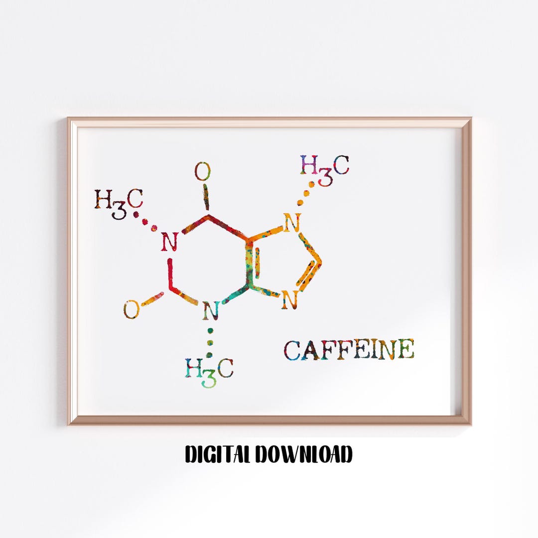 Caffeine Molecule Symbol Nerd Art Science Biology Chemistry Floral ...