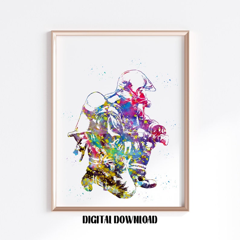 Fireman Firefighter Fire Department Hero Poster Watercolor Art - Etsy