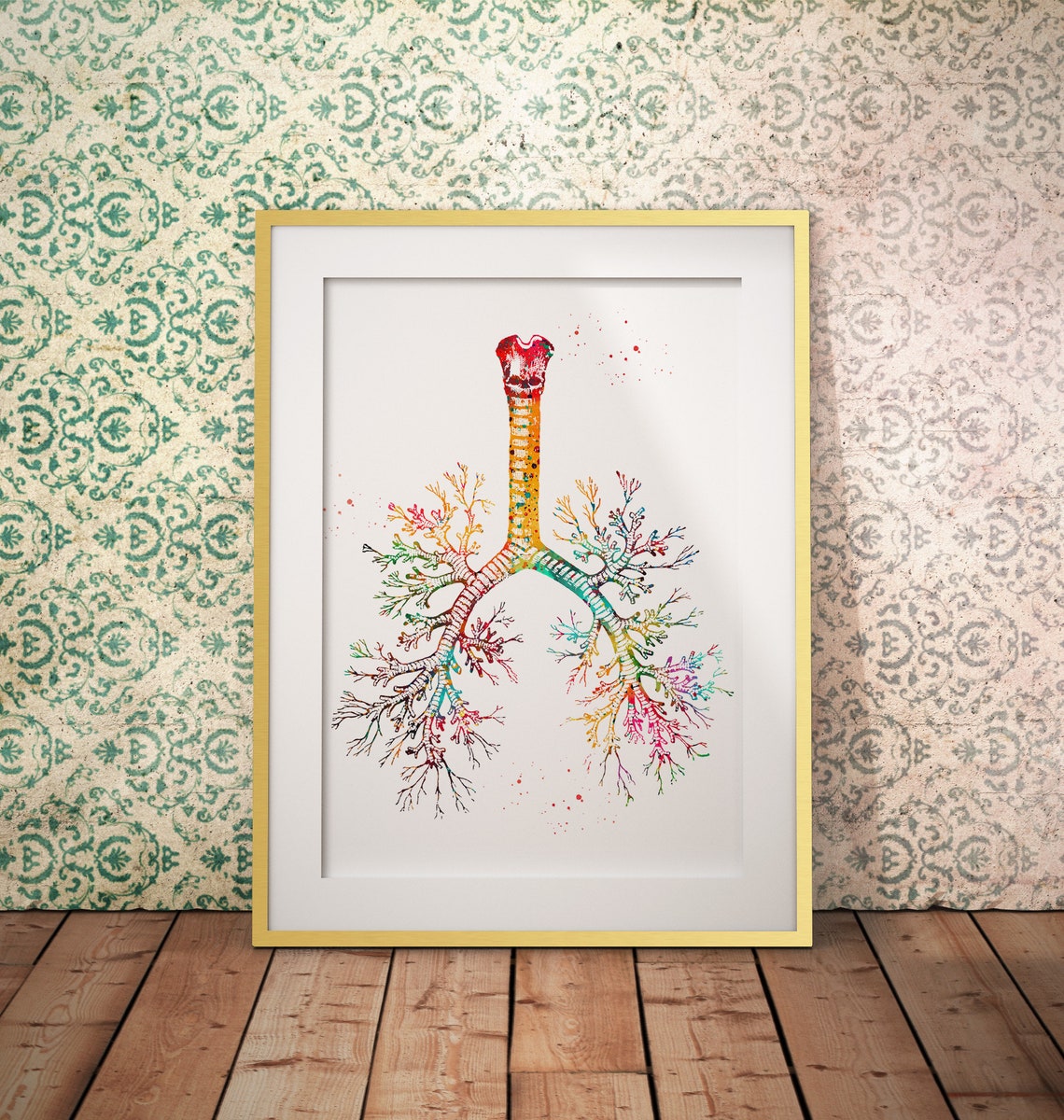 Bronchial Tree Lungs Art Anatomy Alveolar Respiratory System - Etsy