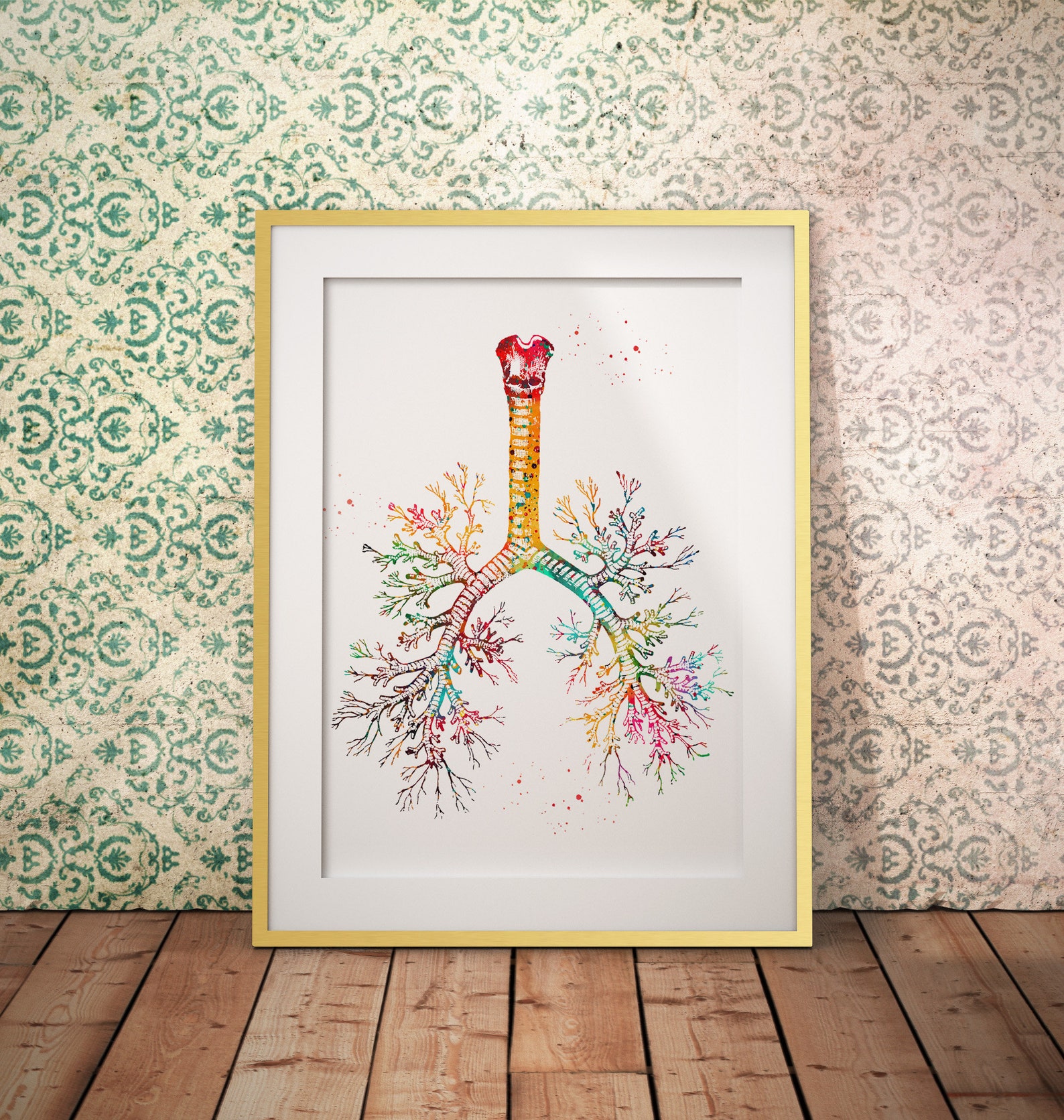 Bronchial Tree Lungs Art Anatomy Alveolar Respiratory System - Etsy