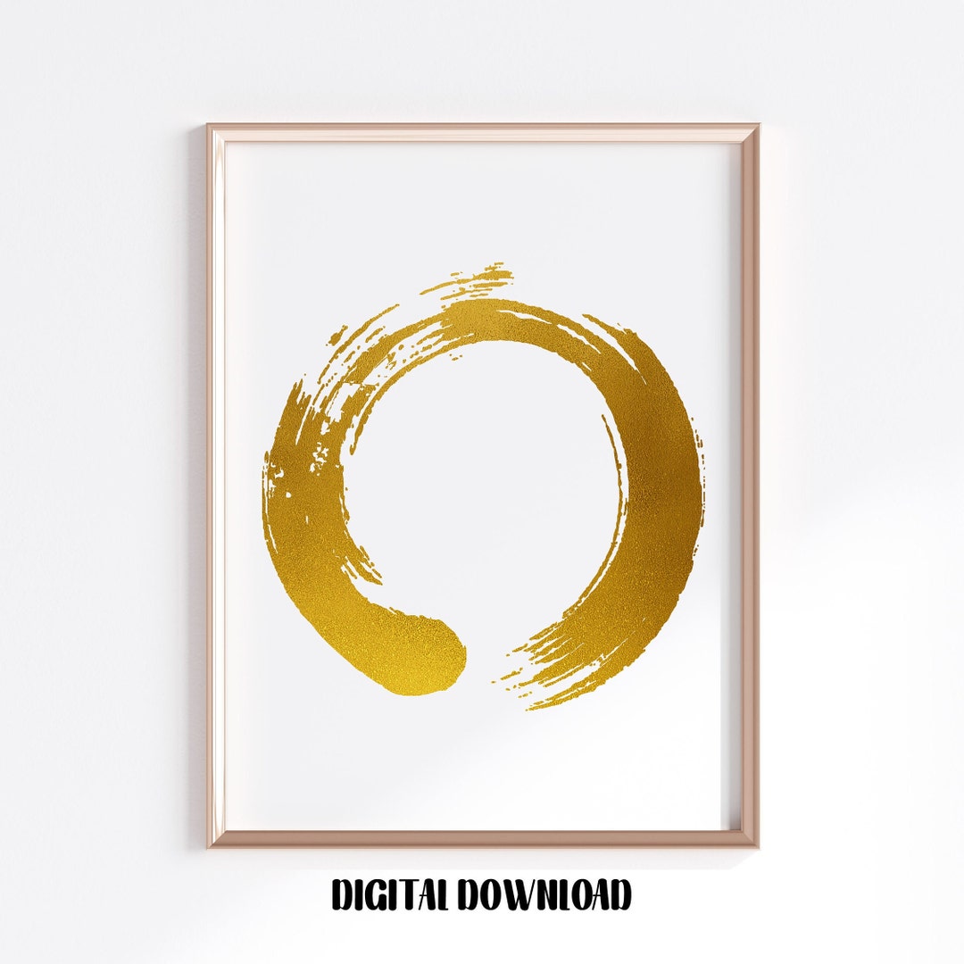 Japanischer Zen-Symbol Buddhismus Goldene Kunst Poster Digital ...
