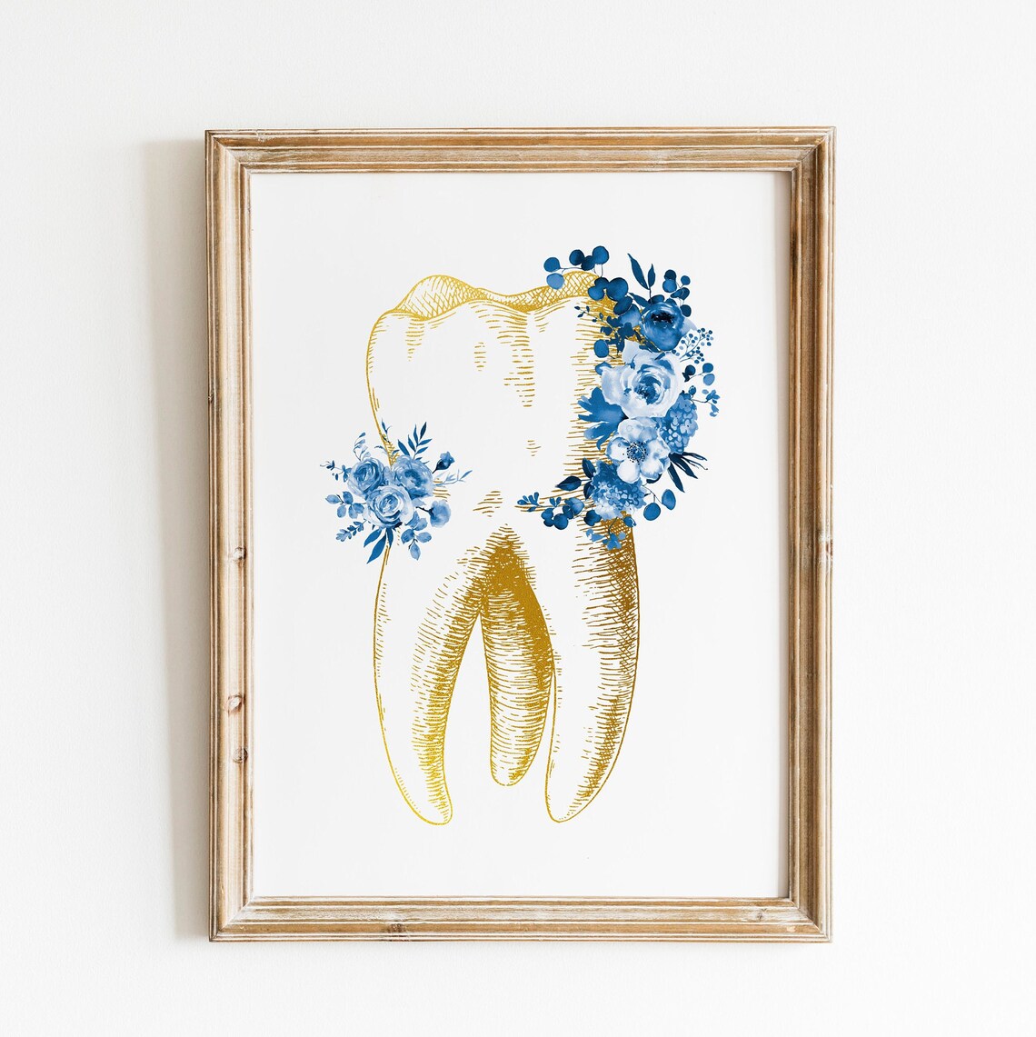 Human Tooth Medical Dental Illustration Floral Flowers Medical | Etsy