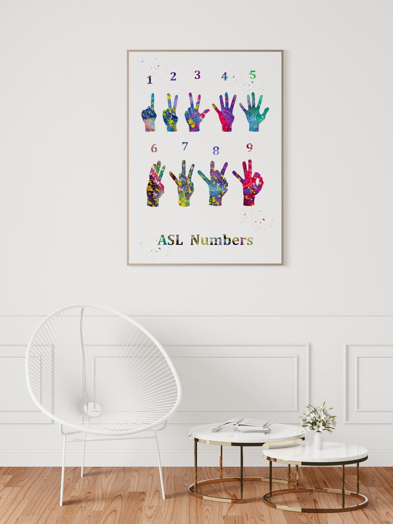 ASL Sign Language Number Alphabet American Sign Language | Etsy