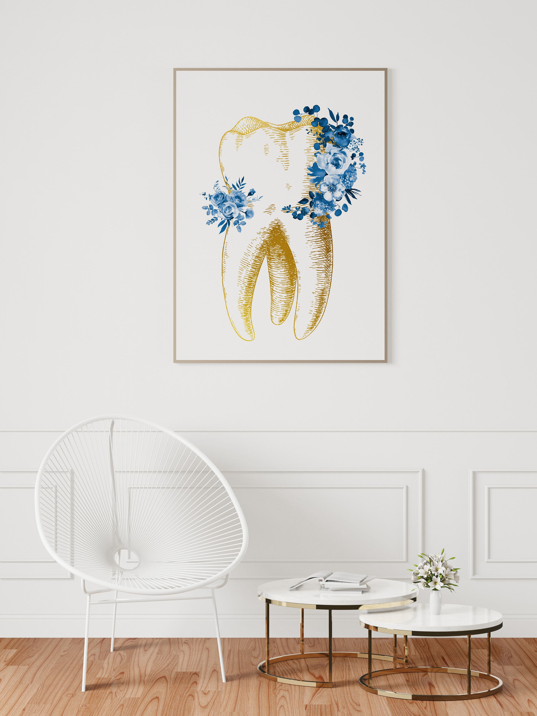 Human Tooth Medical Dental Illustration Floral Flowers Medical - Etsy