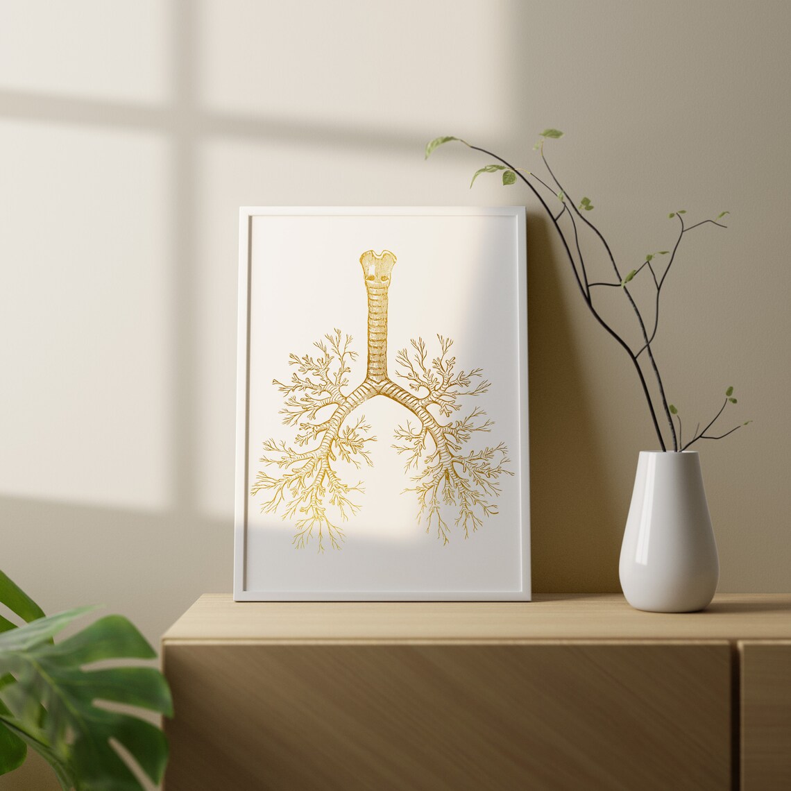 Bronchial Tree Lungs Art Anatomy Alveolar Respiratory System | Etsy