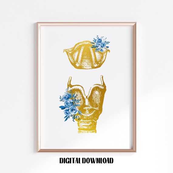 Larynx and Vocal Cord Mouth Anatomy Floral Flowers Medical Art | Etsy