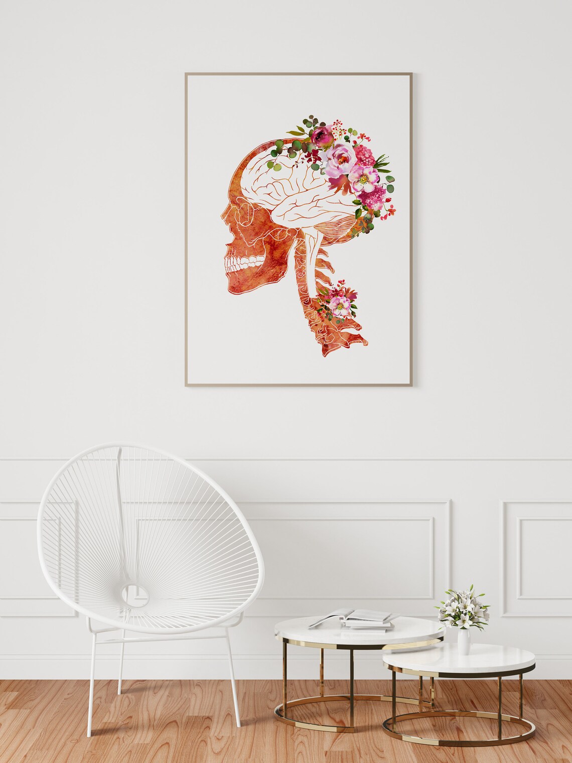 Skull and Brain Anatomy Medical Office Decor Medical Science - Etsy