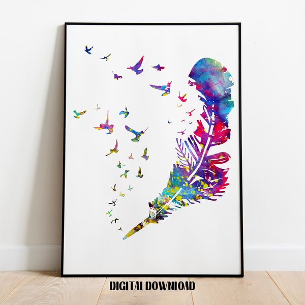 Feather Poster - Etsy