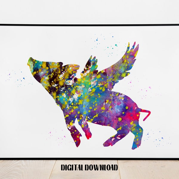 Flying Pig Print - Etsy