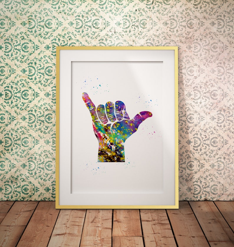 Shaka Hand Sign Hand Gesture Surf Hawaii Culture Poster - Etsy