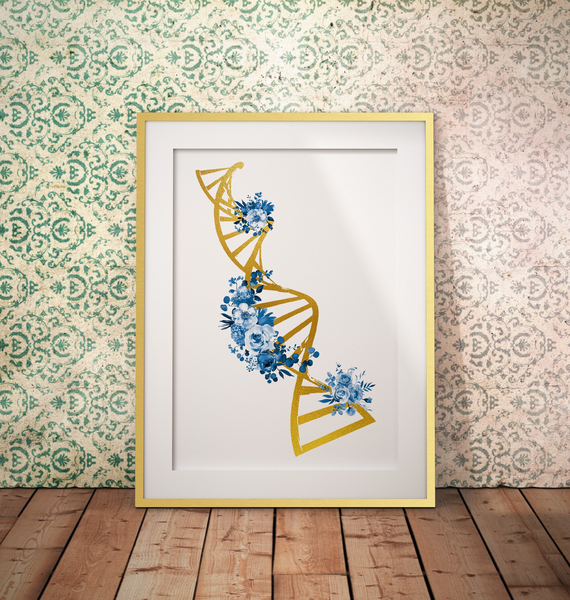 Double Helix Genetic DNA Molecule Art Abstract Biology Art - Etsy