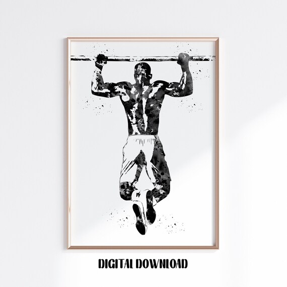 Gym Art Pull up Crossfit Exercise Sport Poster Watercolor Art - Etsy