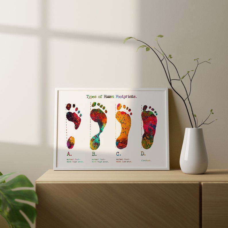 Types of Footprints Orthopedics Art Podiatry Decor Biology - Etsy UK