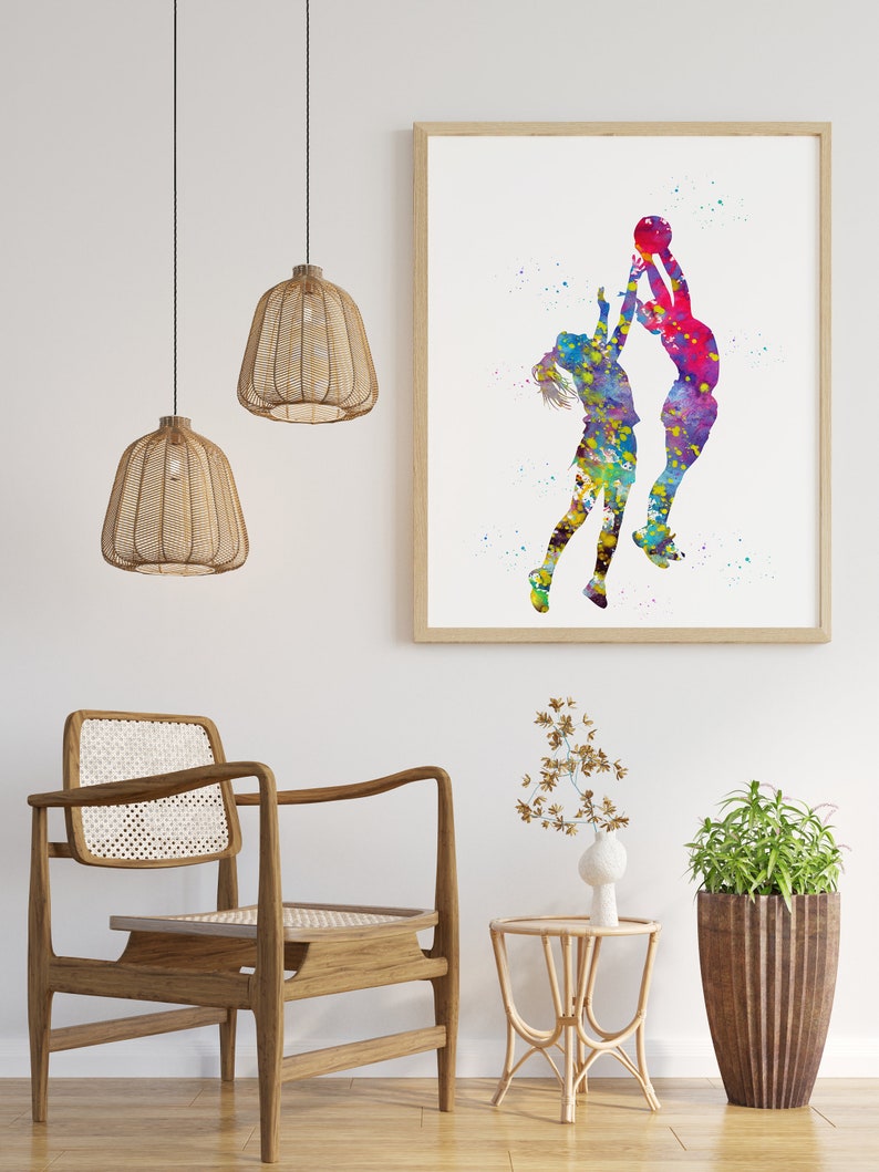 Netball Player Girls Sport Poster Team Sports Watercolor Art | Etsy