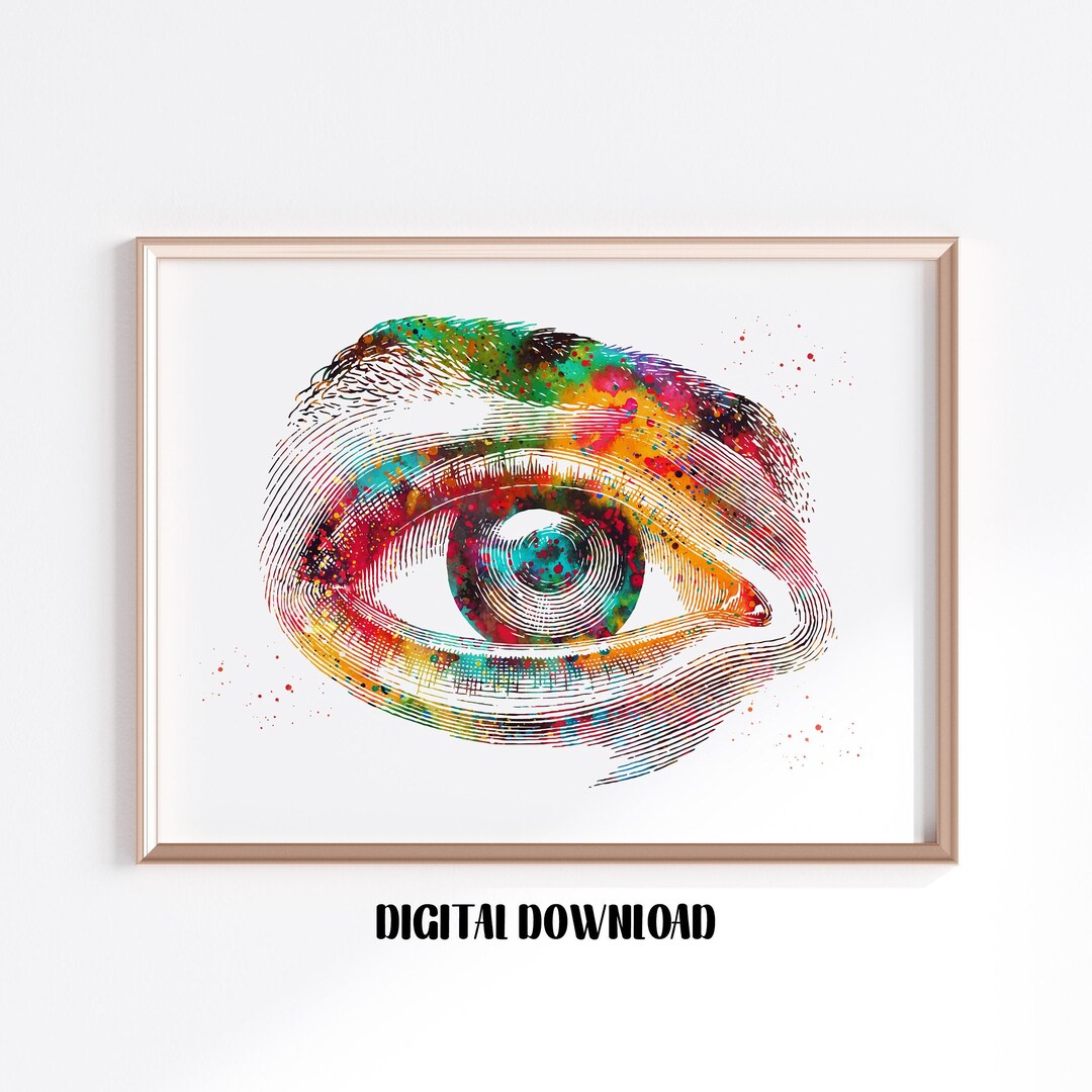 Watercolor Human Eye Anatomy Poster: Medical Science Print (digital ...