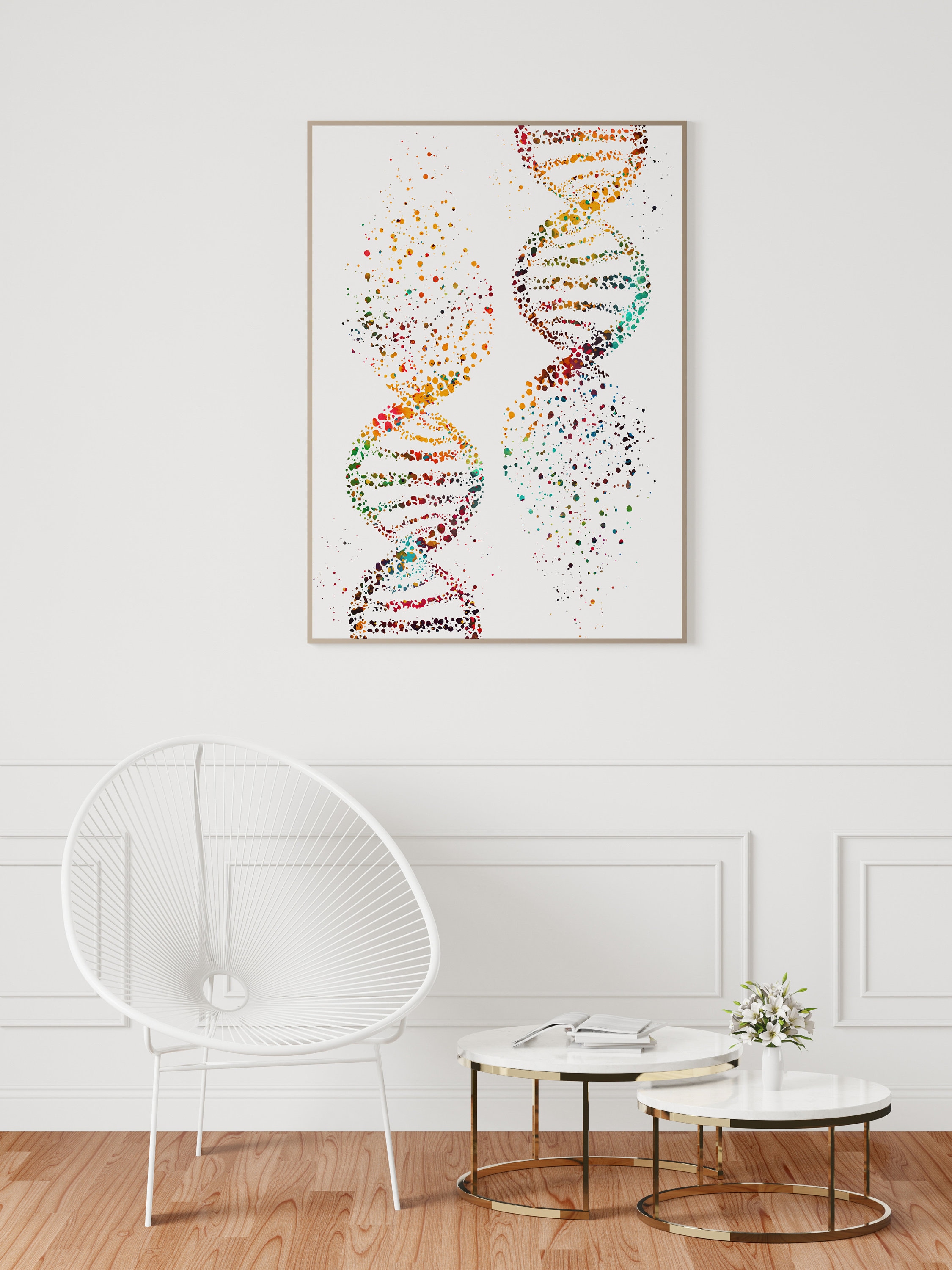 DNA Double Helix Genetic Science Abstract Biology Poster - Etsy