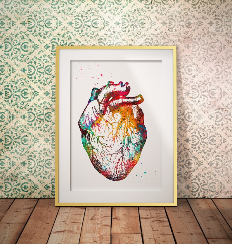 Human Heart Poster Anatomy Surgery Anatomical Medical Science - Etsy