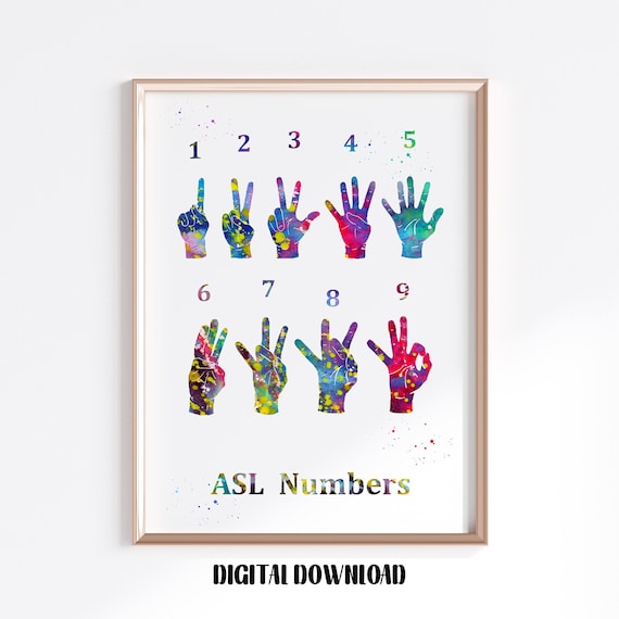 ASL Sign Language Number Alphabet American Sign Language | Etsy