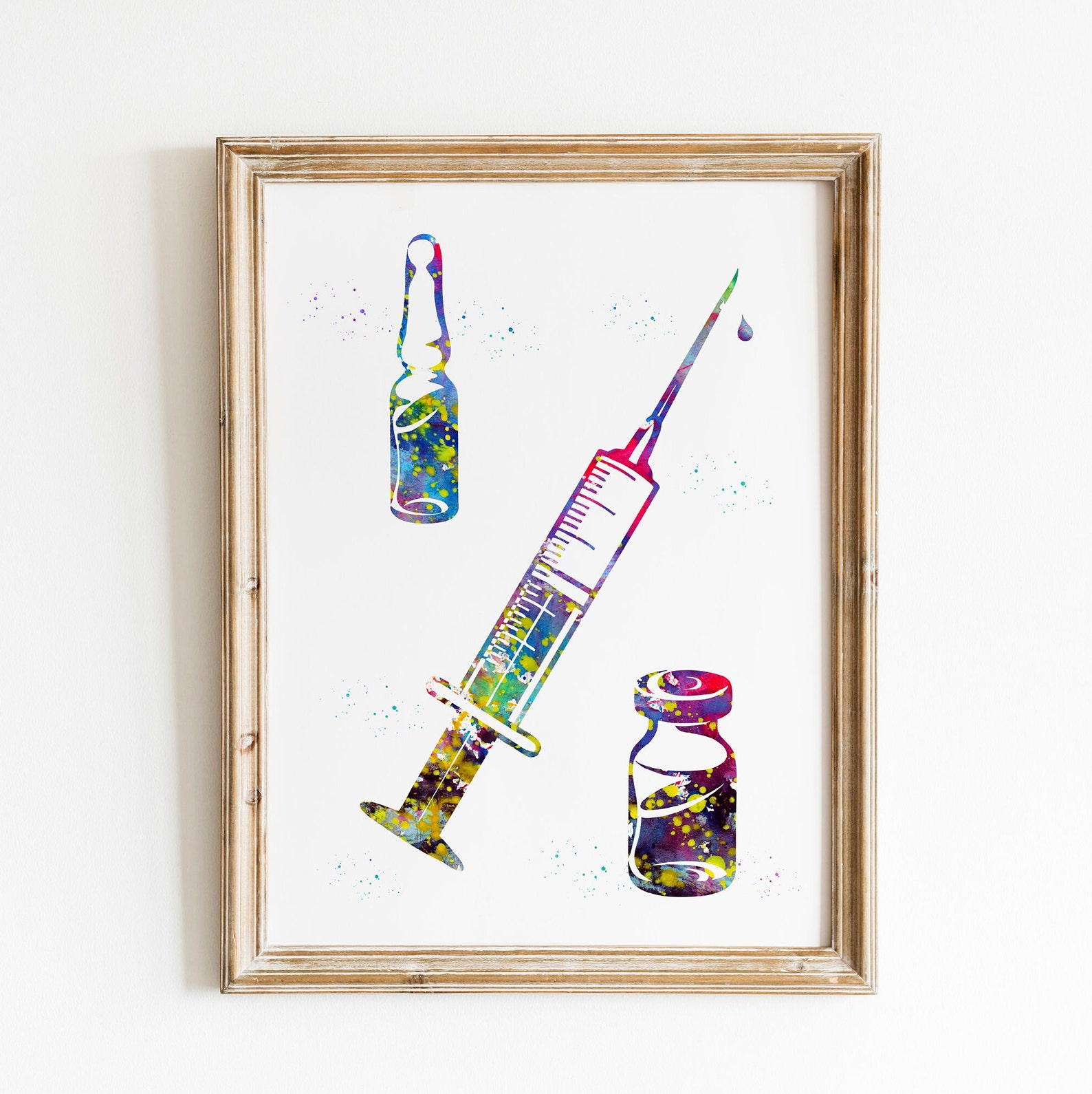 Syringe and Medicine Vials Doctor and Pharmacy Art Biology - Etsy