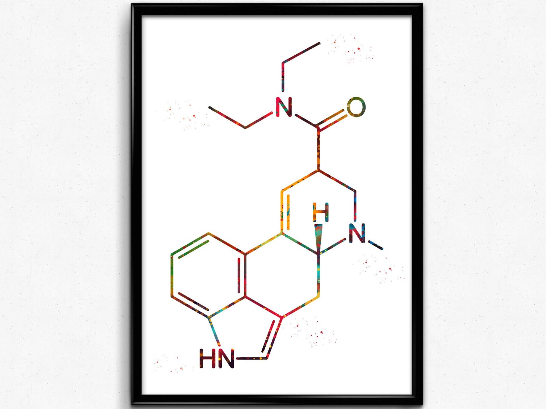 LSD Molecule Watercolor Print Symbol Science Biology Chemistry | Etsy