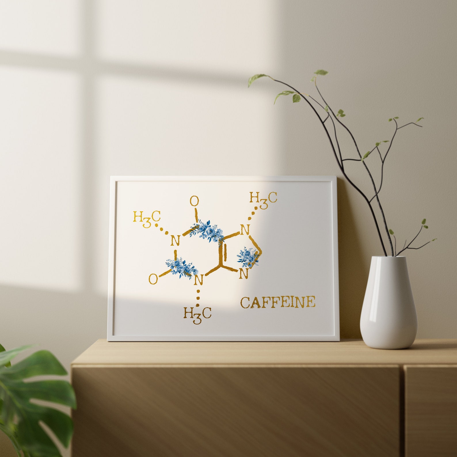 Caffeine Molecule Symbol Nerd Art Science Biology Chemistry - Etsy