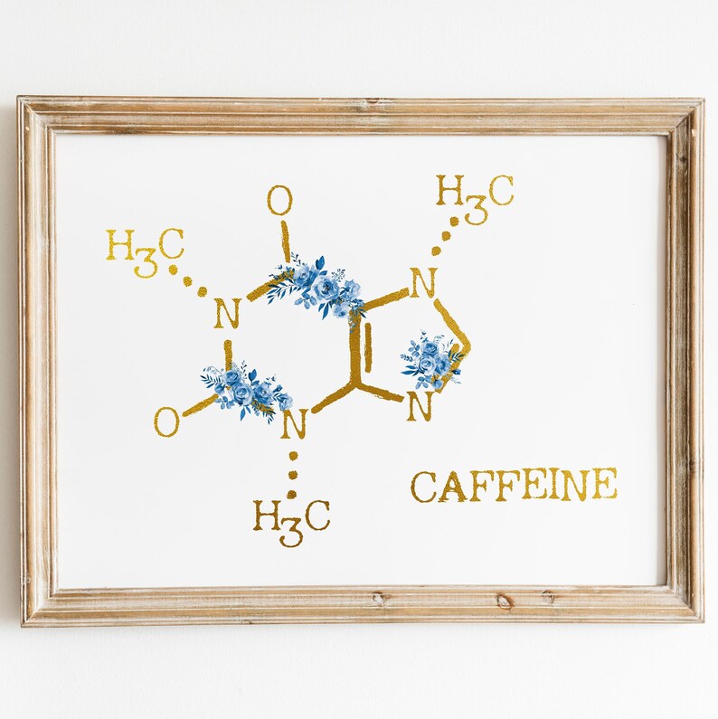 Caffeine Molecule Symbol Nerd Art Science Biology Chemistry - Etsy