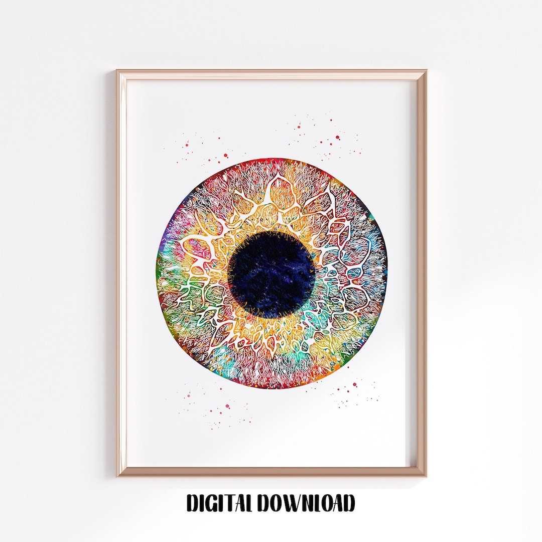 Human Eye Anatomy Watercolor Print: Iris & Retina Medical Art (digital ...