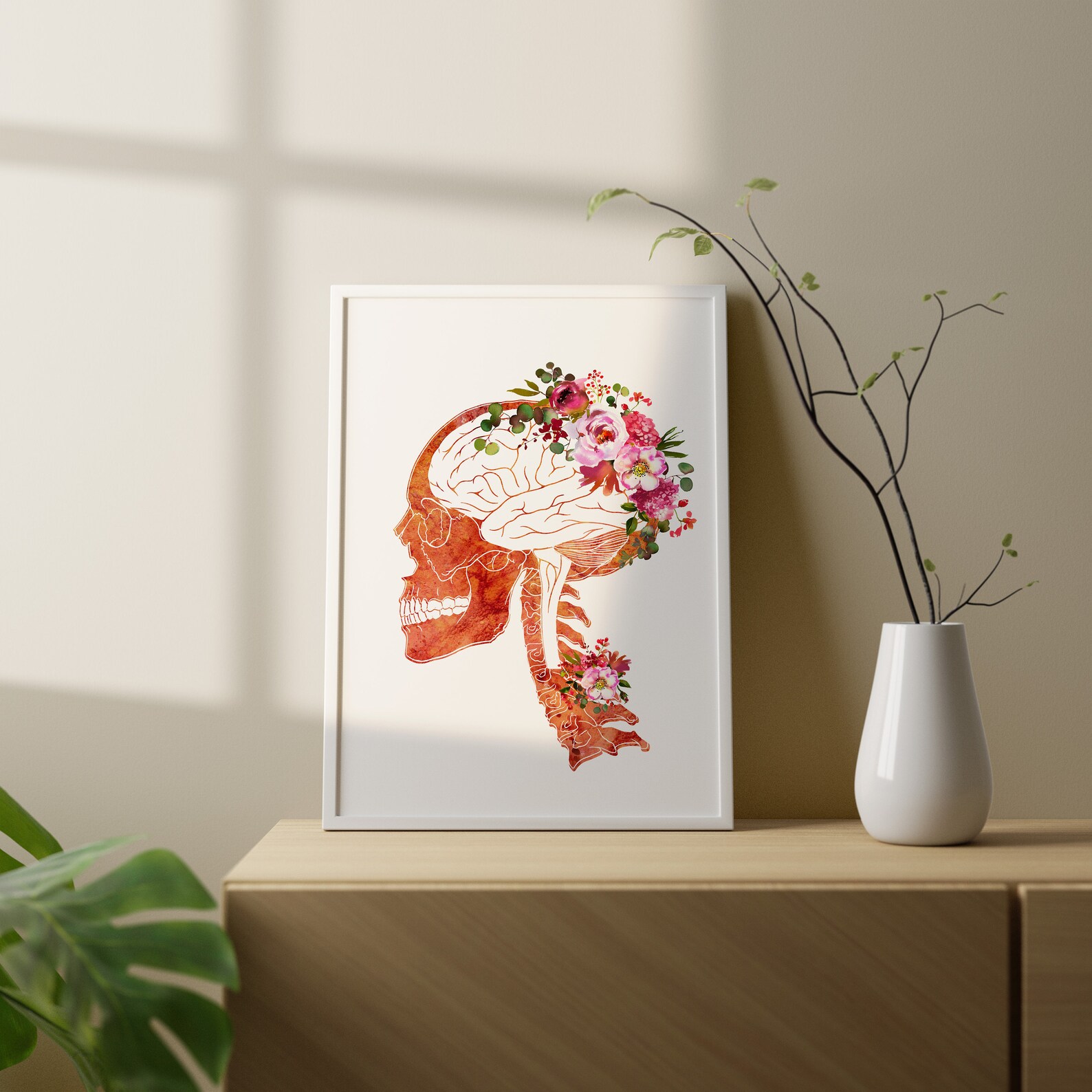 Skull and Brain Anatomy Medical Office Decor Medical Science - Etsy