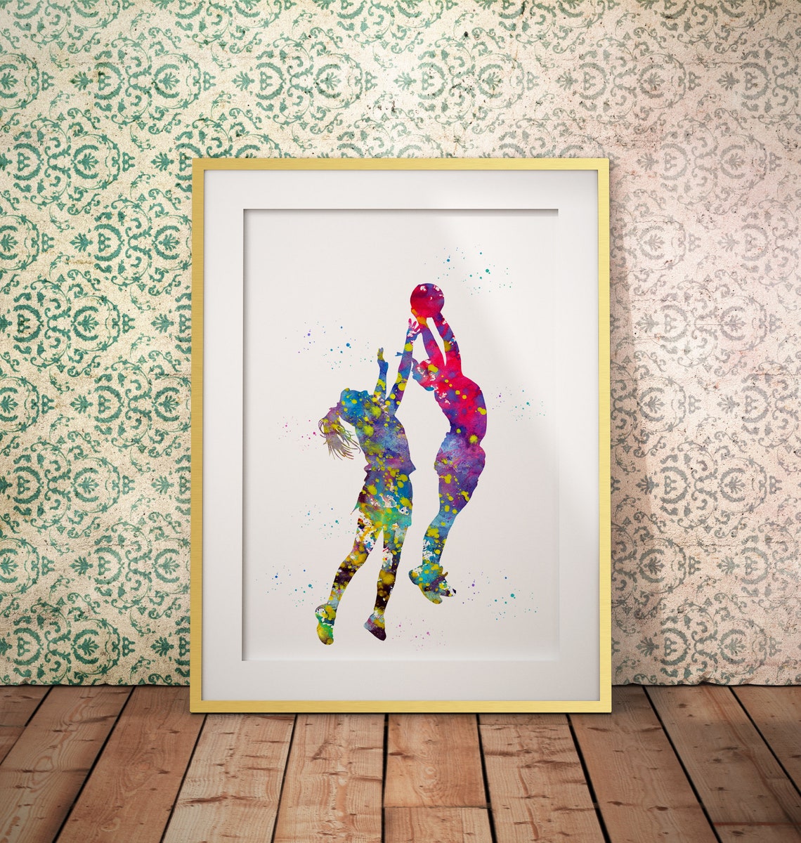 Netball Player Girls Sport Poster Team Sports Watercolor Art | Etsy