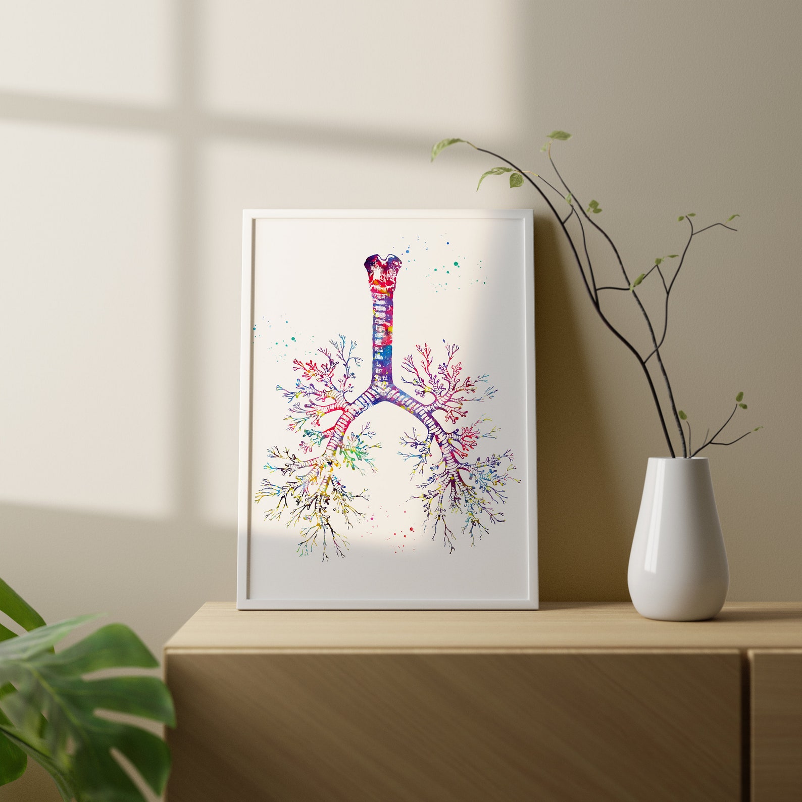 Bronchial Tree Lungs Art Anatomy Alveolar Respiratory System | Etsy